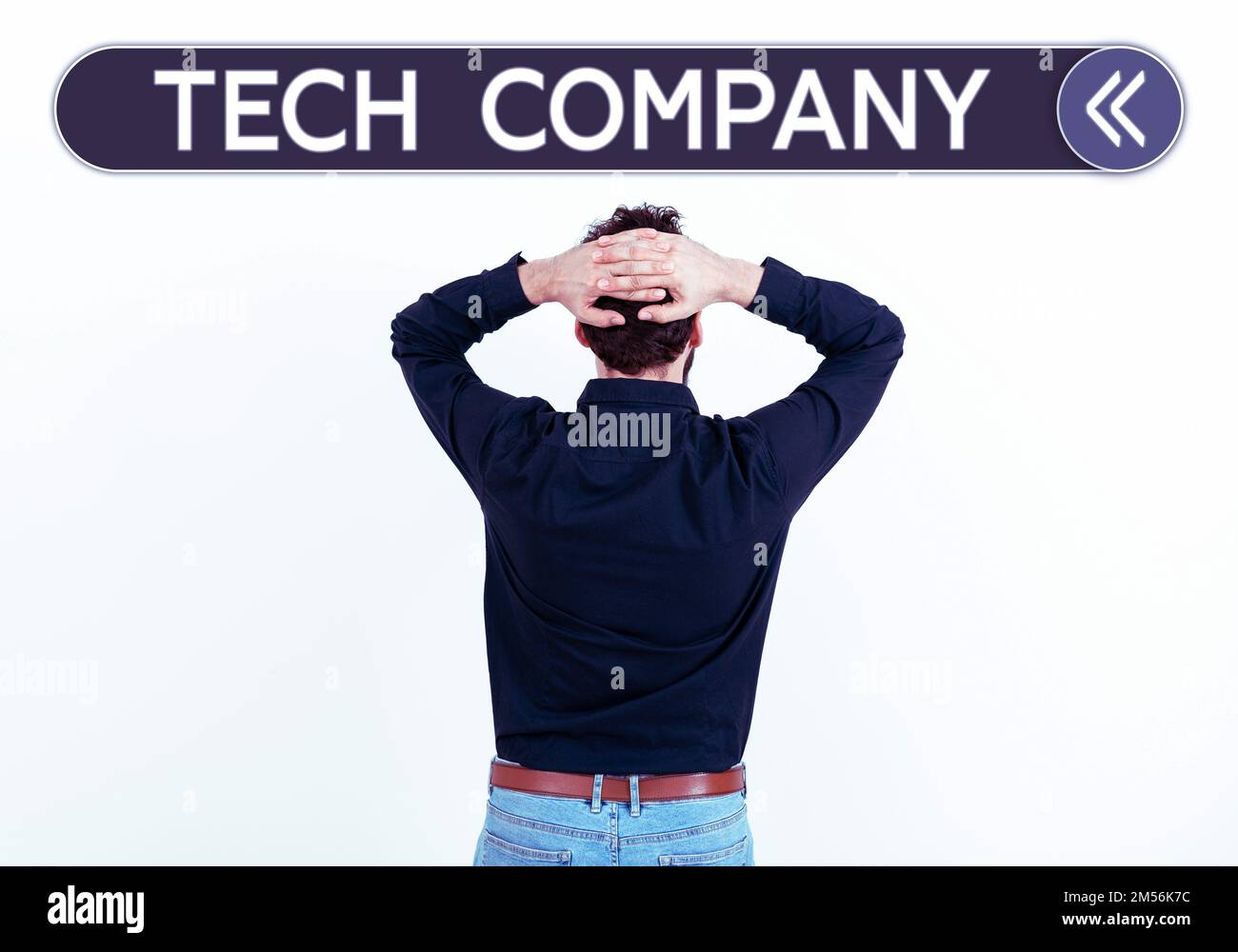 Handwriting text Tech Company, Business overview a company that invents ...