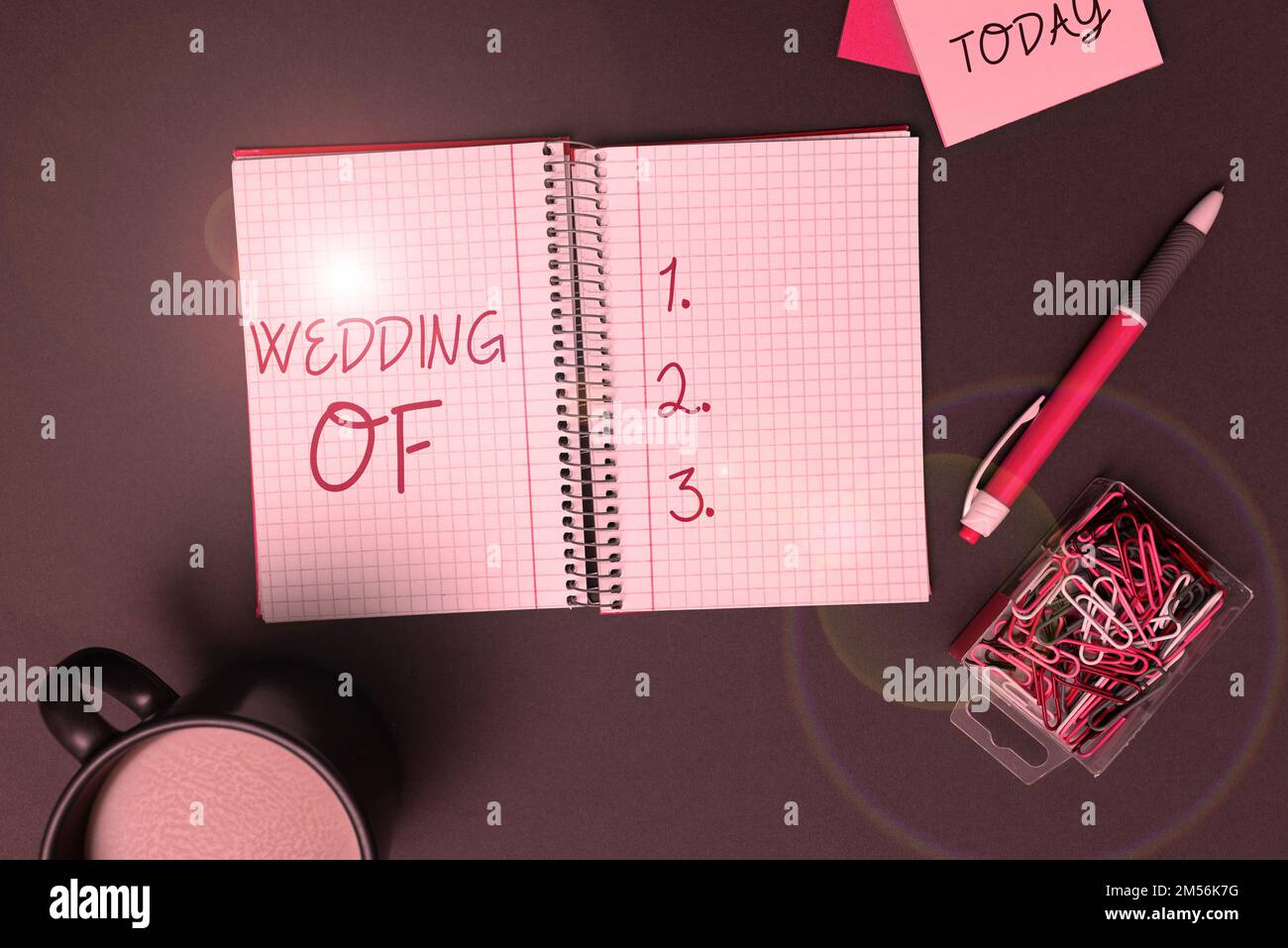 Handwriting text Wedding Of. Business concept announcing that man and ...