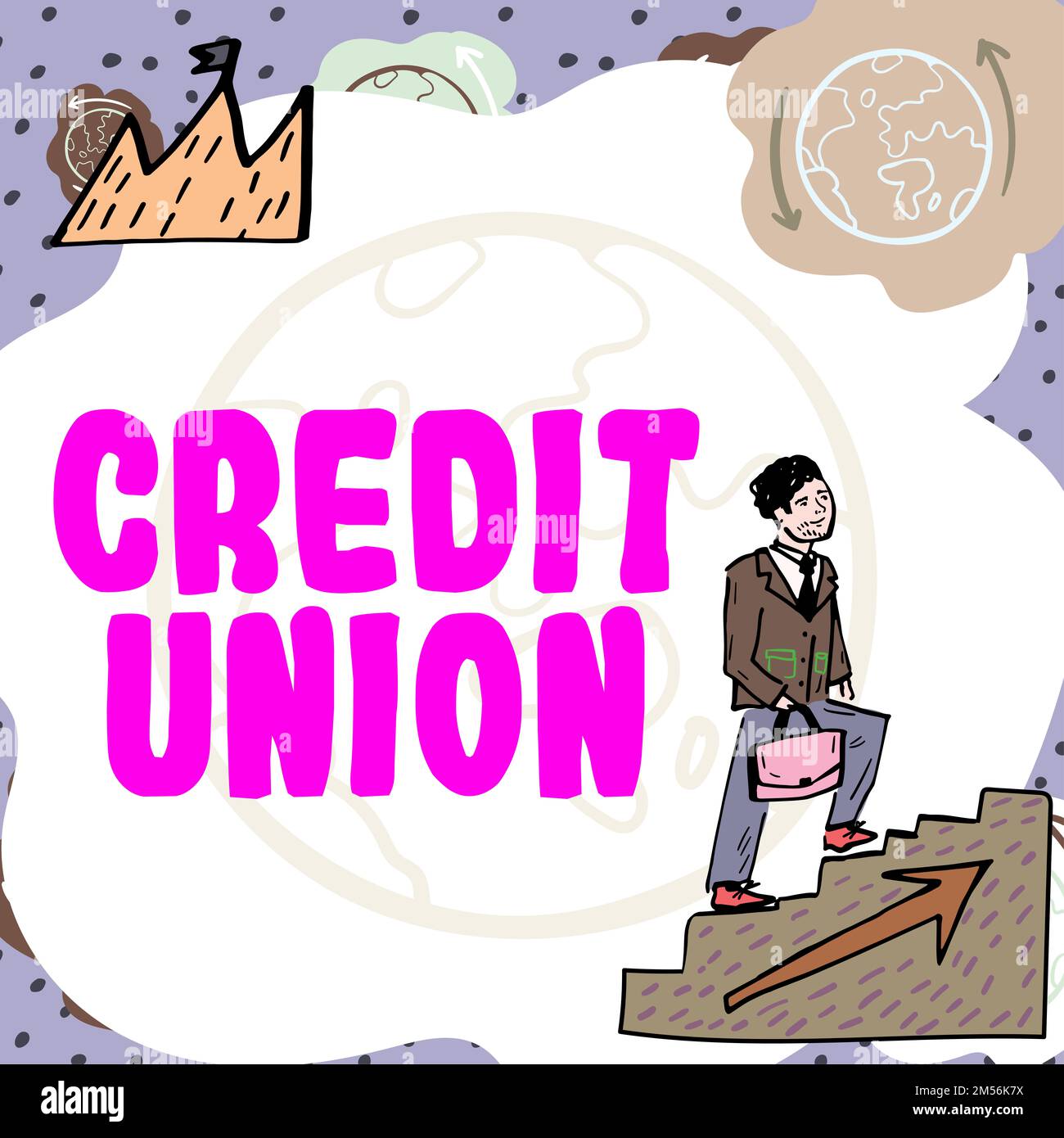 Text caption presenting Credit Union, Word Written on cooperative ...