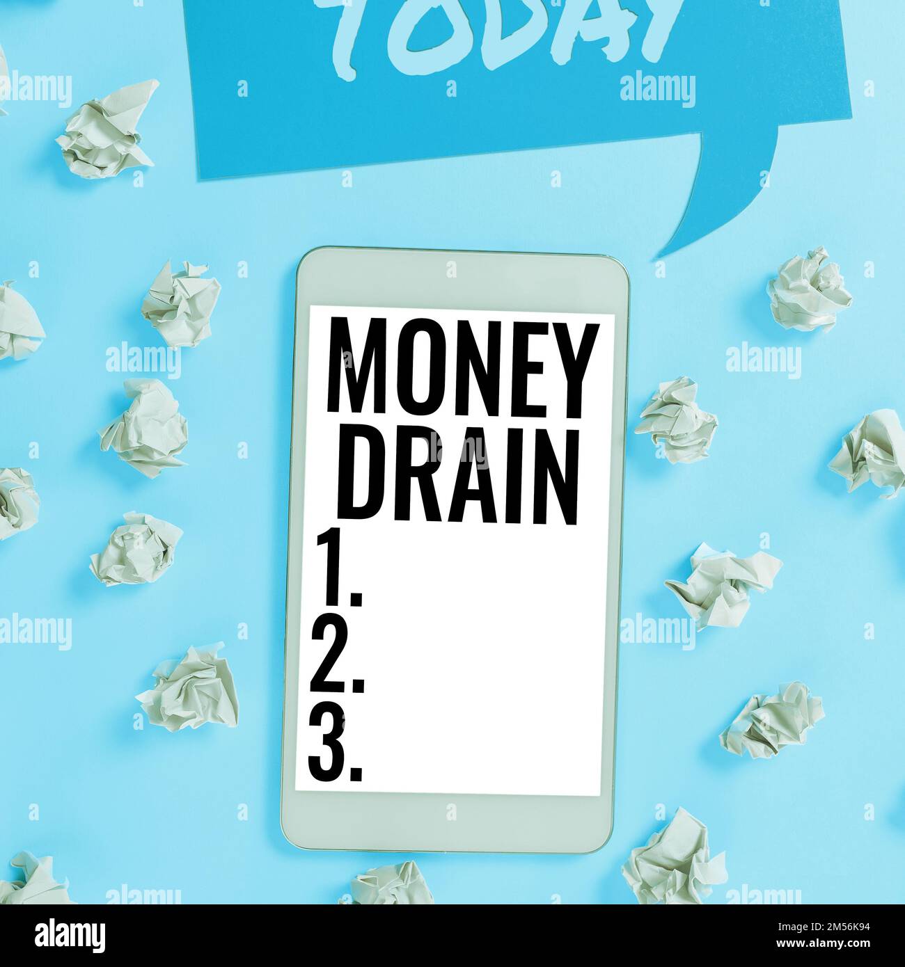 Text sign showing Money Drain, Concept meaning To waste or squander ...