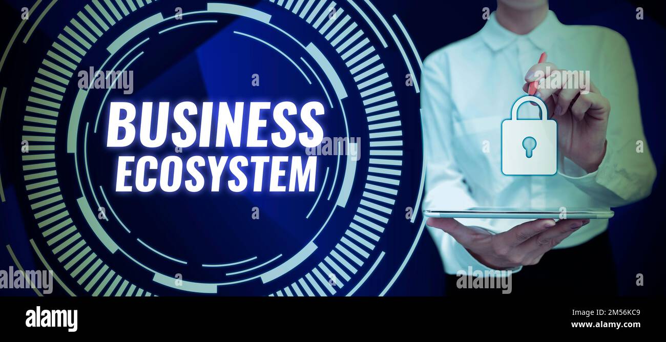Sign displaying Business Ecosystem. Concept meaning Develop and ...