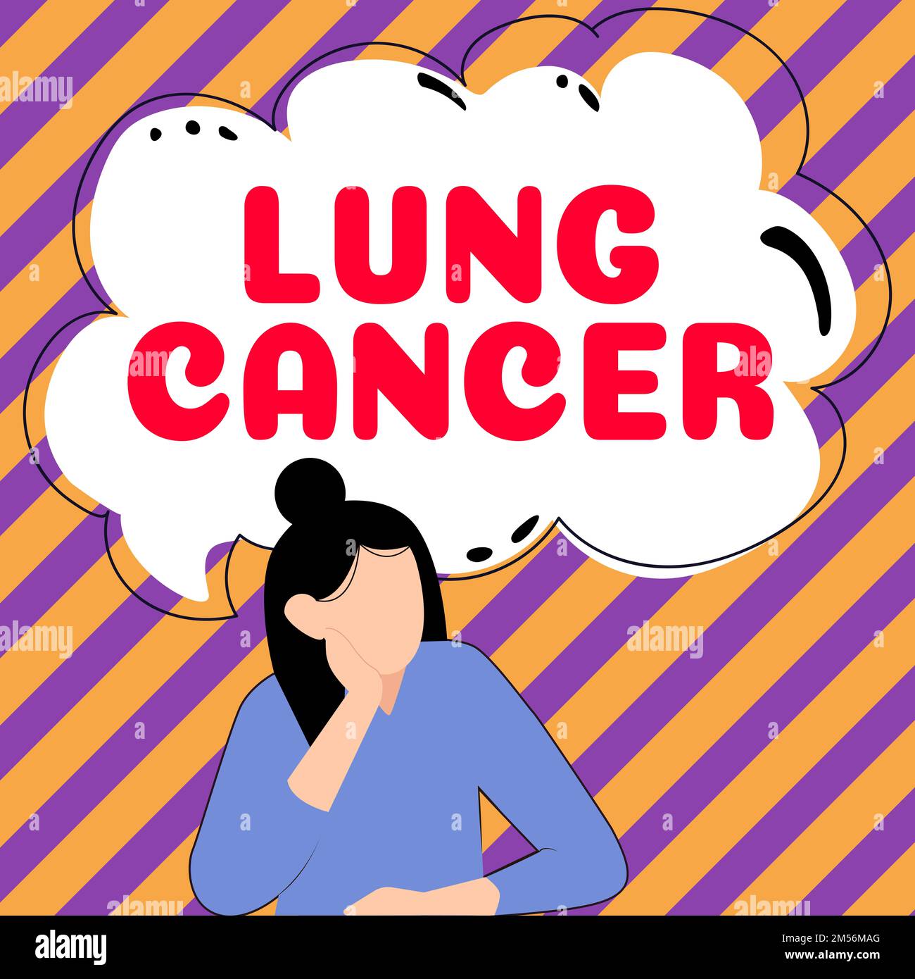 Handwriting text Lung Cancer. Concept meaning Uncontrolled growth of ...