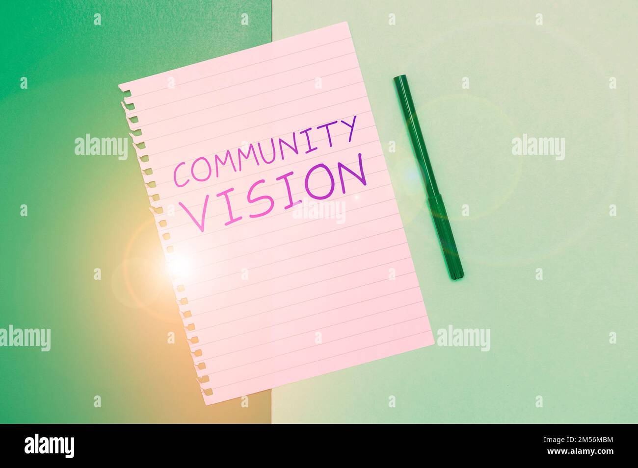 Sign displaying Community Vision. Business concept Neighborhood ...