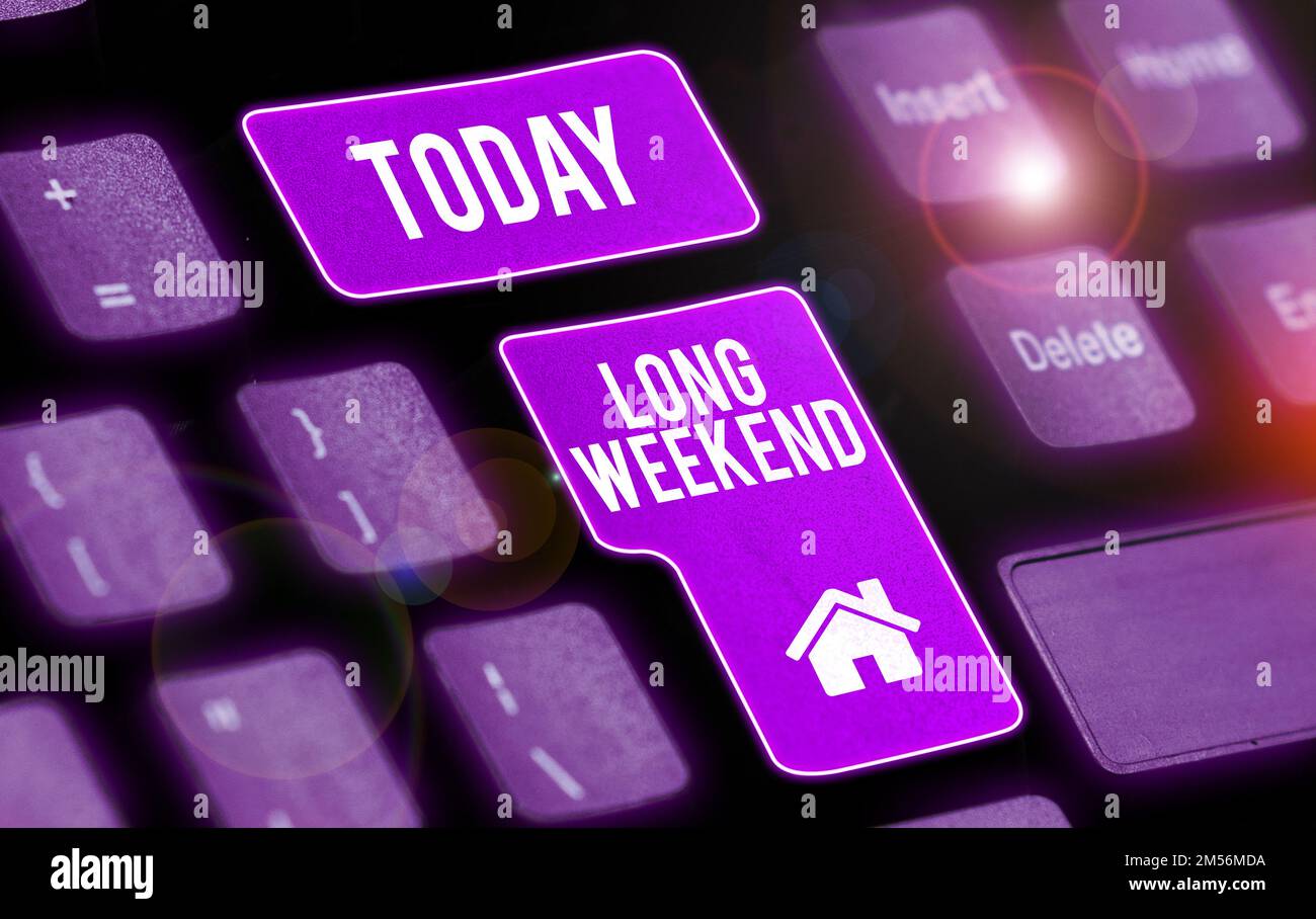 Text showing inspiration Long Weekend. Word for prolonged vacation ...