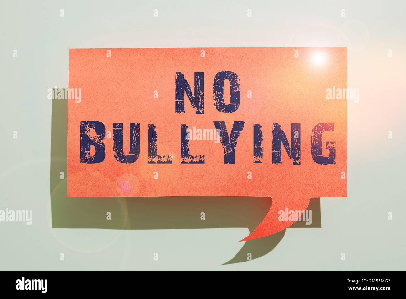 Conceptual display No Bullying. Word Written on stop aggressive ...