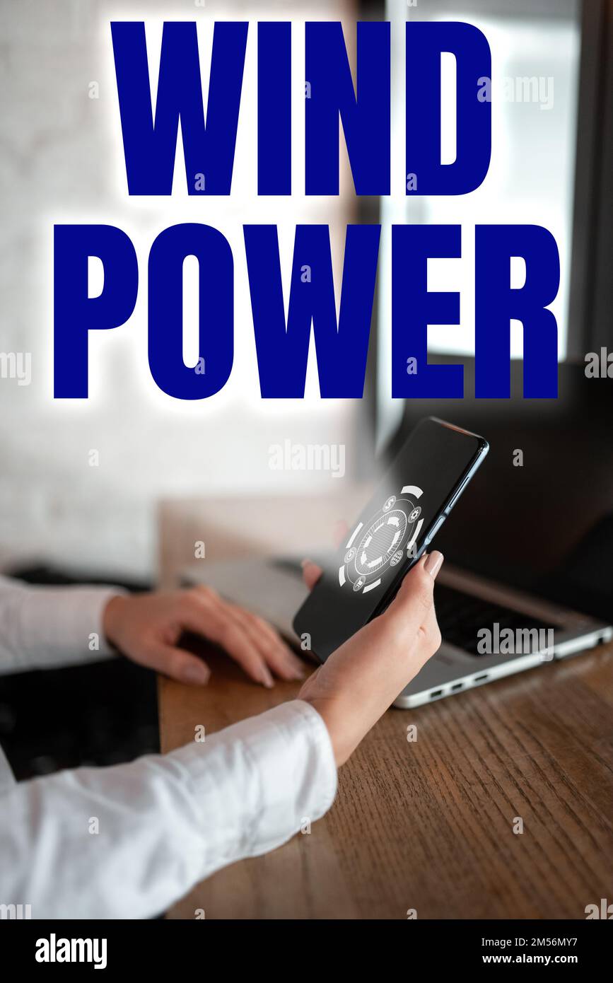 Conceptual caption Wind Power, Conceptual photo use of air flow to ...