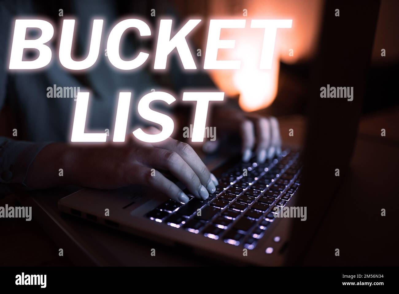 Hand writing sign Bucket List. Internet Concept a list of the things ...