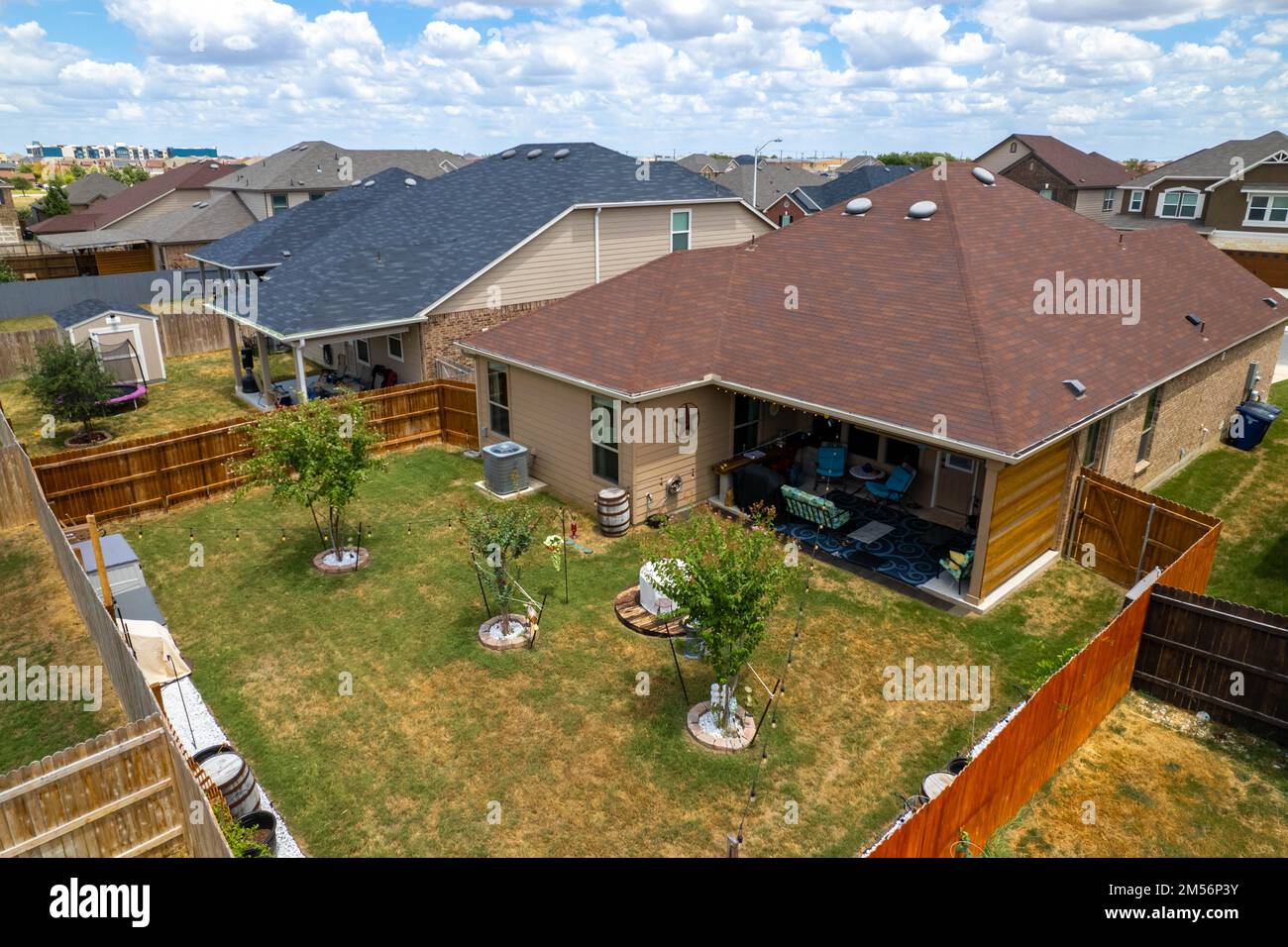 a neighborhood with homes Stock Photo - Alamy