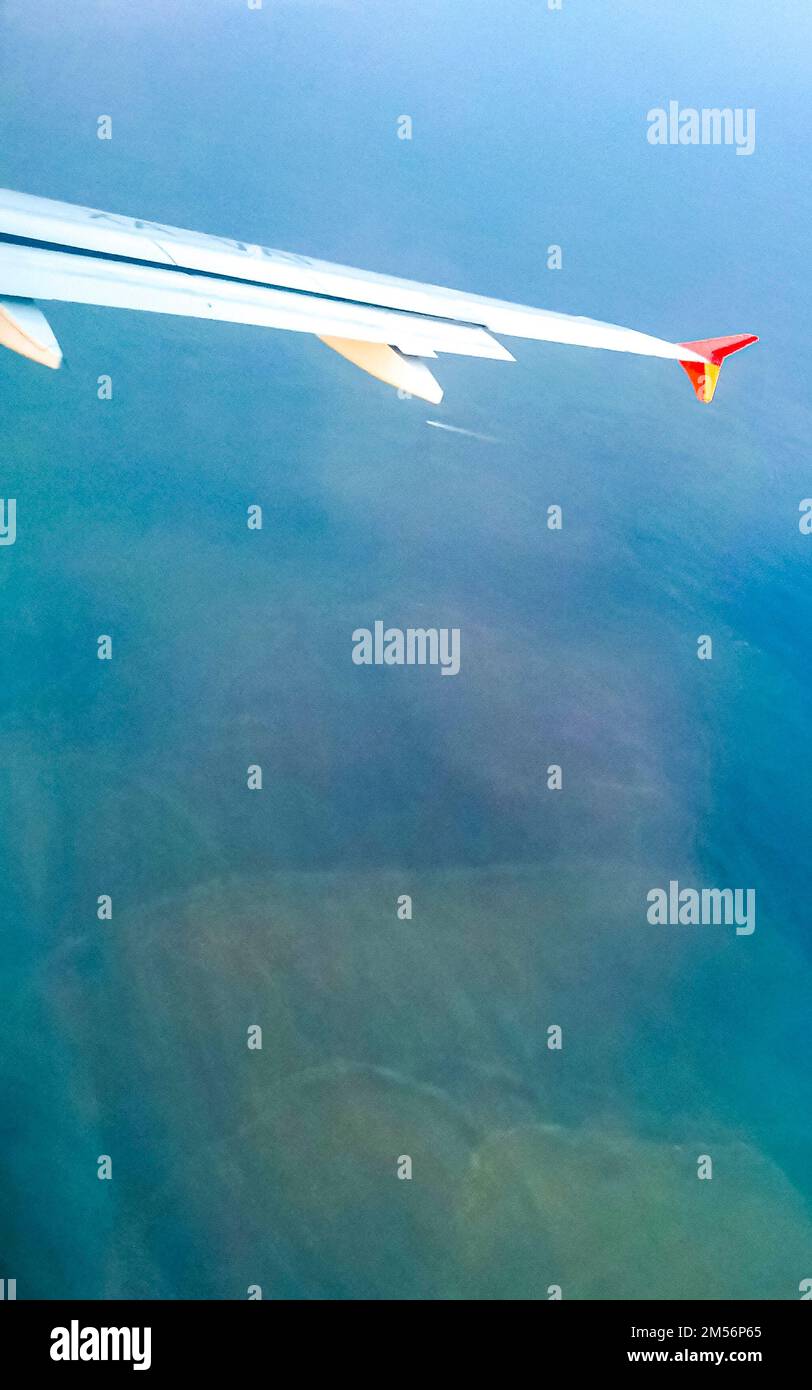 Flying in plane over coast of Oaxaca in beautiful Mexico Stock Photo ...