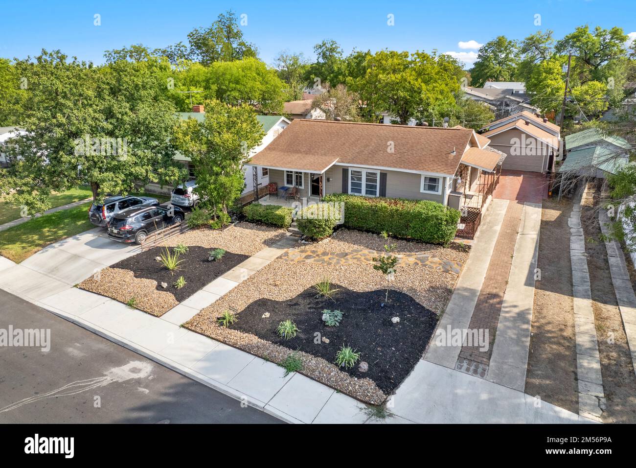a neighborhood with homes Stock Photo - Alamy