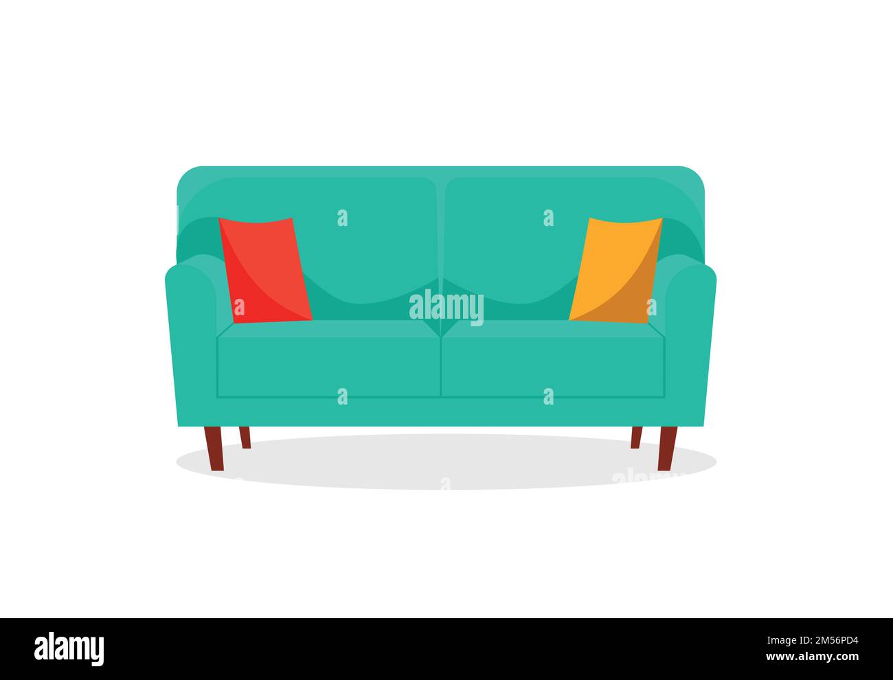 Comfortable sofa on white background. Isolated couch lounge in interior ...