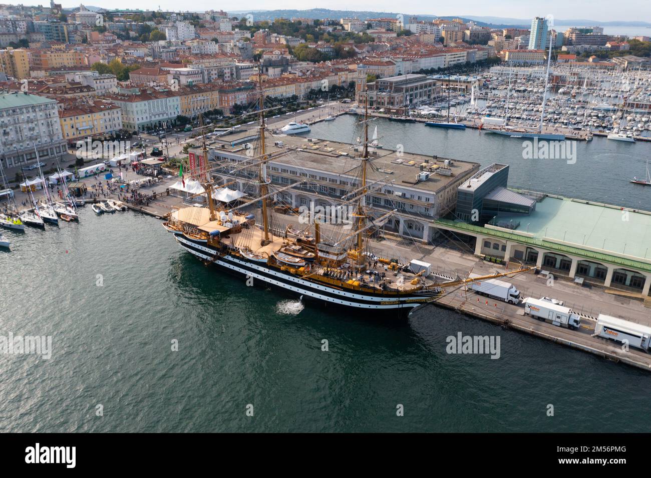 The Amerigo Vespucci and a Navy sailing ship built in 1931 Stock Photo ...