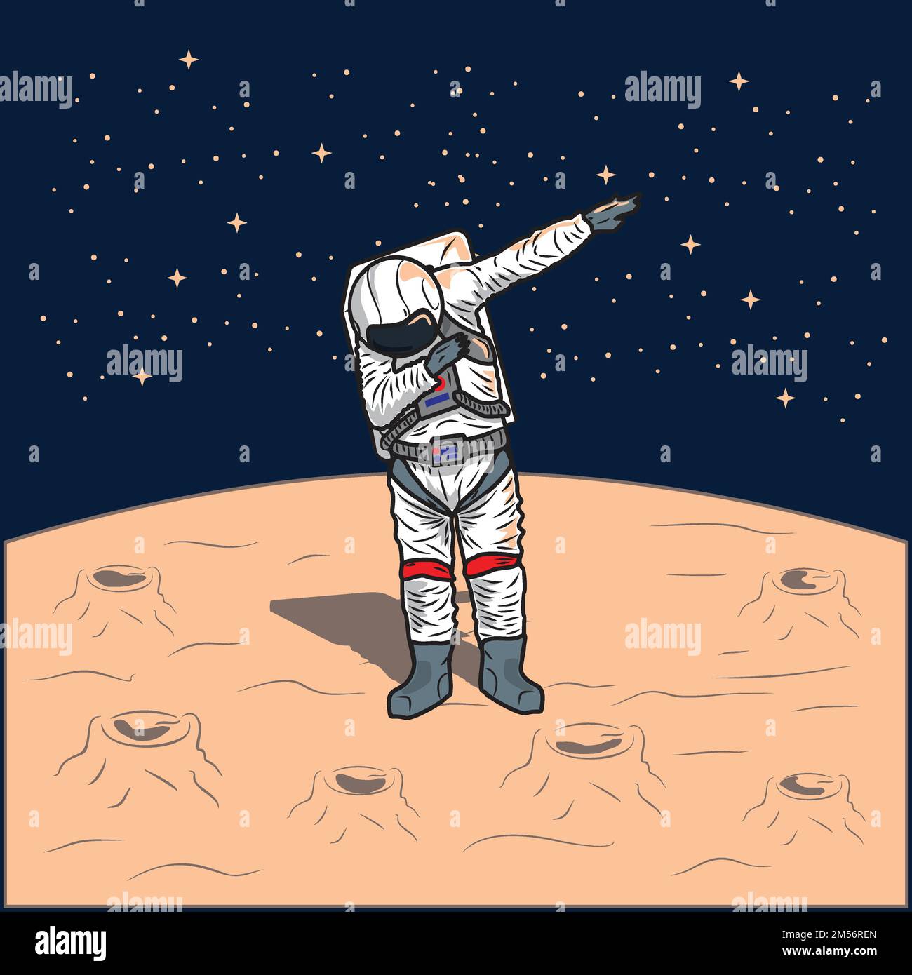 [vector illustration] [astronauts doing dab celebration] [flat cartoon ...