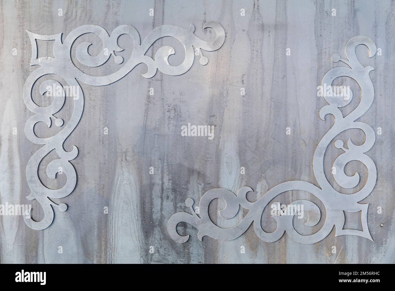 metal background with patterns like a frame Stock Photo - Alamy