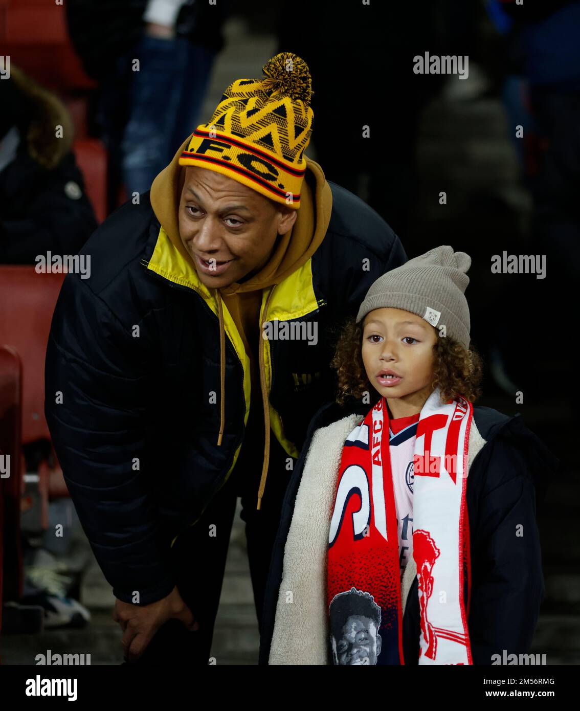 Arsenal fans in the stands before the Premier League match at the ...