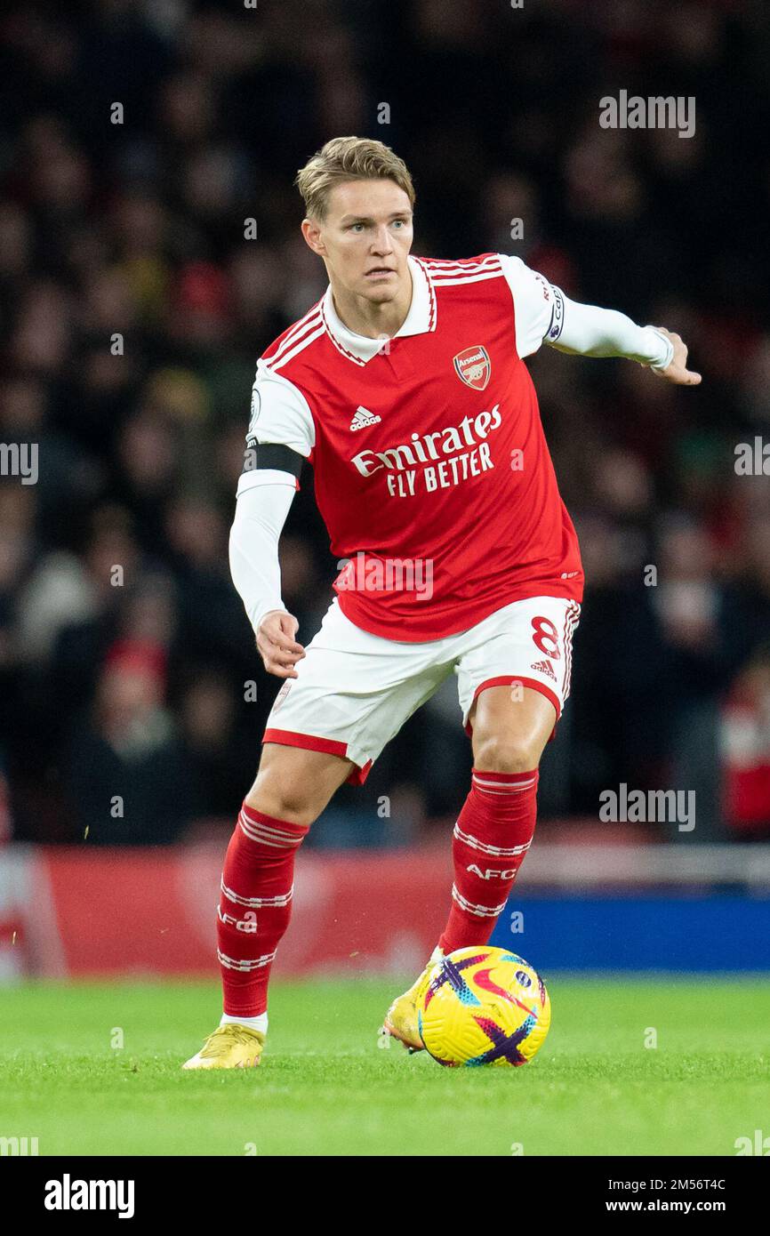 Martin Odegaard #8 of Arsenal in action during the during the Premier ...