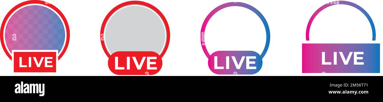 A vector collection of live streaming icons isolated on white ...