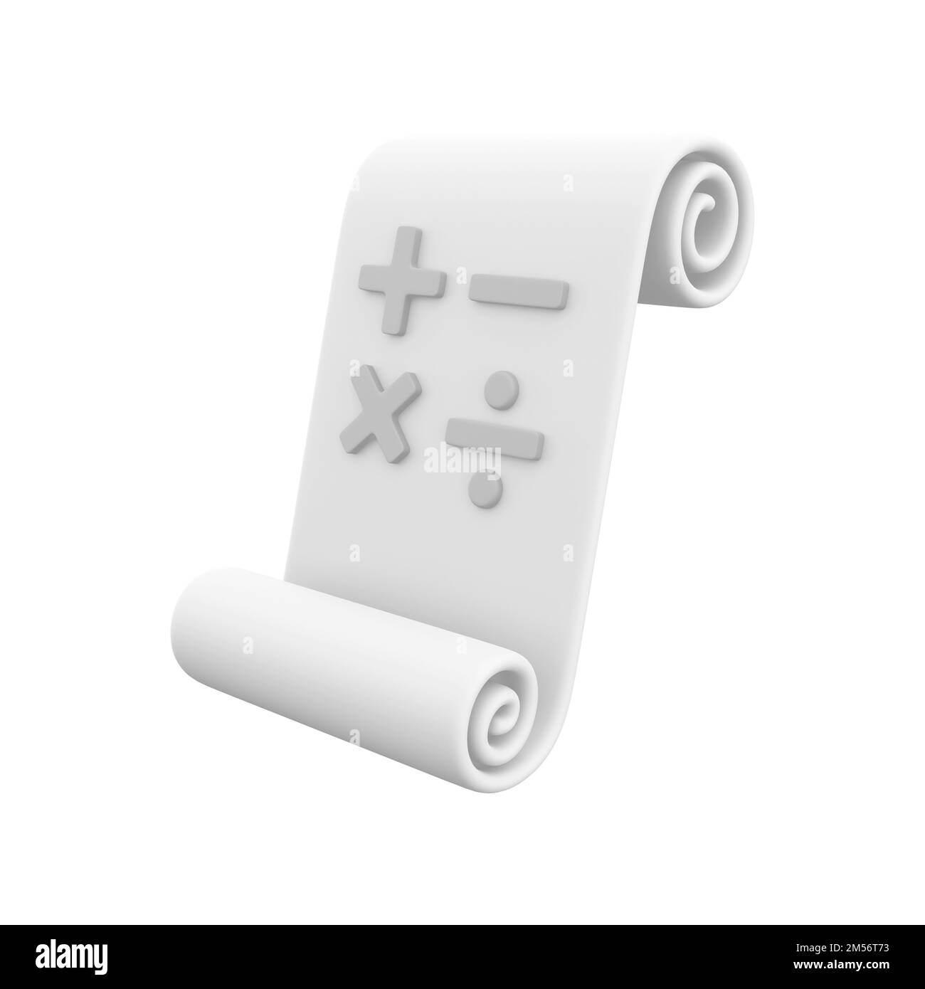 3D rendering A roll of paper with a dot symbol. 3d rendering paper roll ...