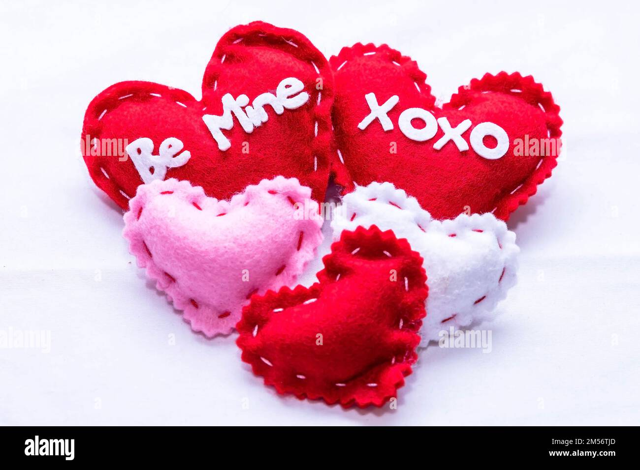 Five cloth hearts hi-res stock photography and images - Alamy