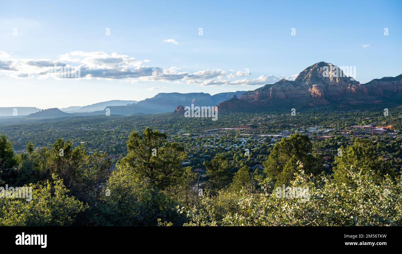 An aerial view of mesmerizing Airport Mesa Loop Trail in Sedona Stock ...