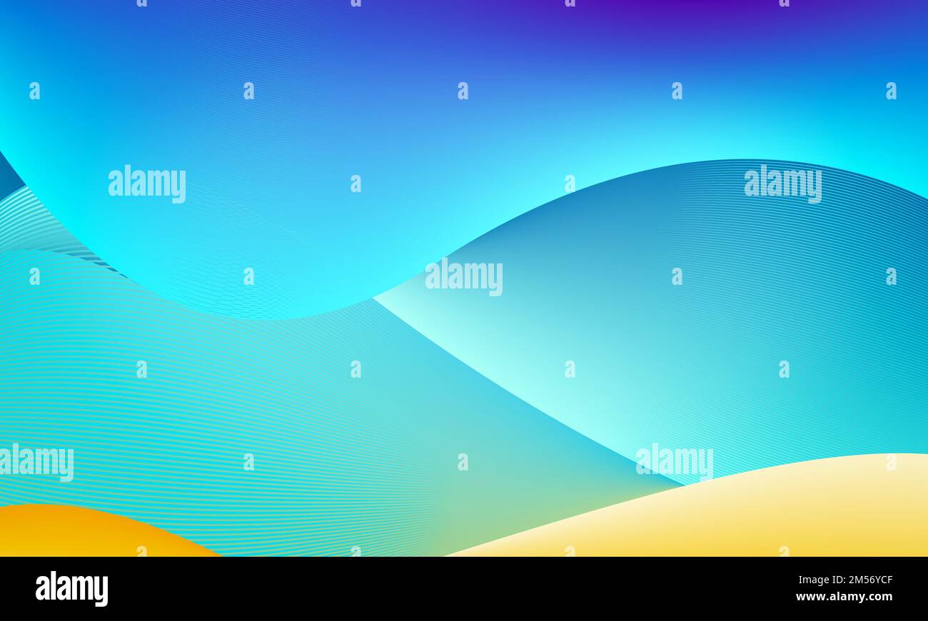 The 2d curves in different shades of blue, copy space Stock Photo - Alamy