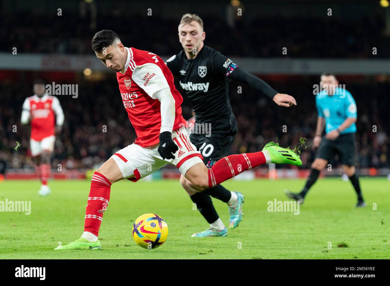 Gabriel Martinelli #11 of Arsenal in action during the Premier League ...