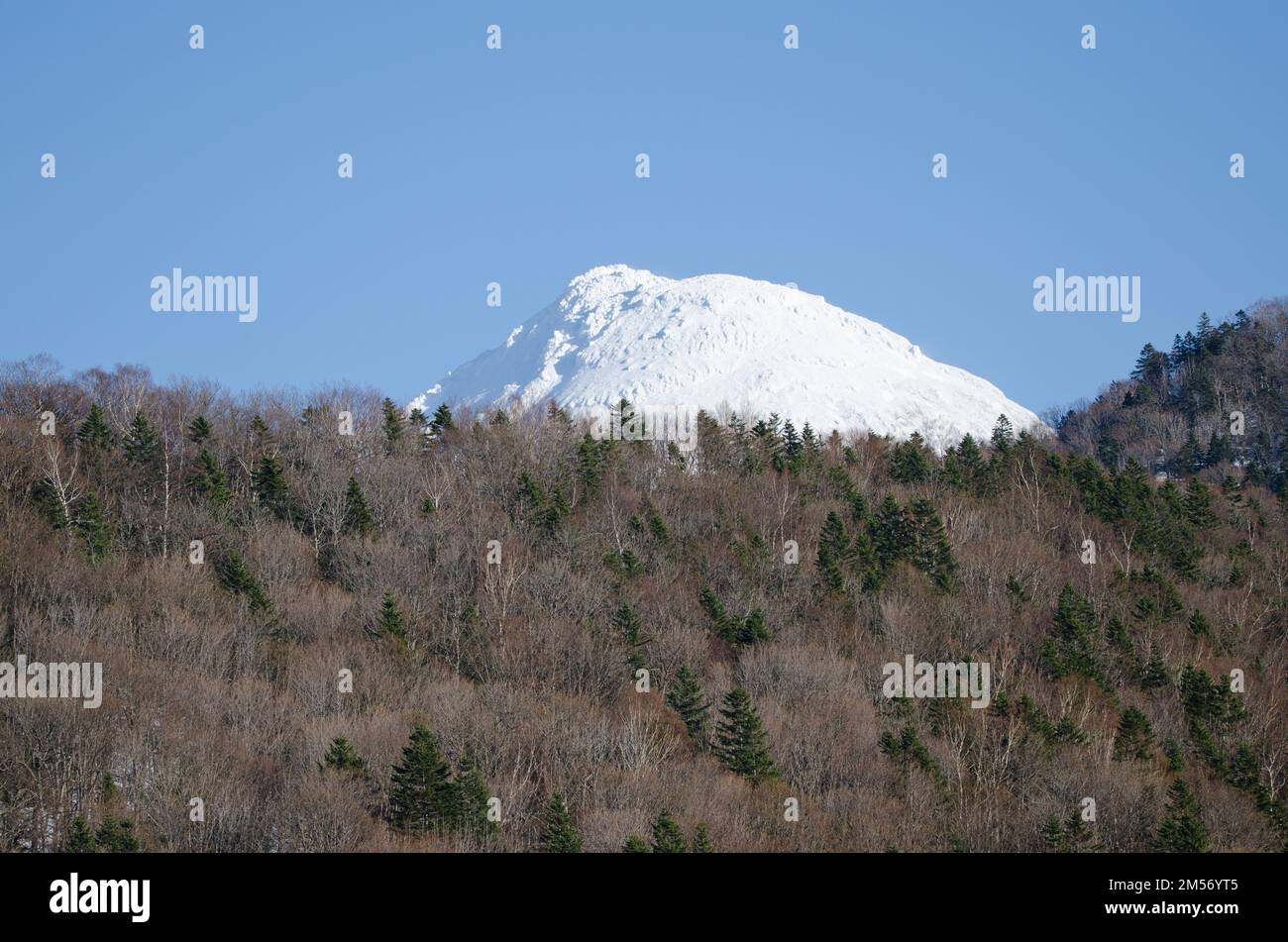 Snow-capped Mount Rausu. Shiretoko National Park. Shiretoko Peninsula ...