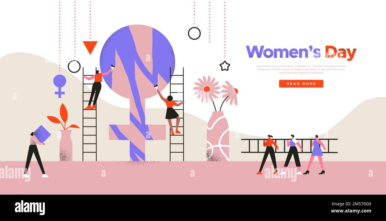 International Women's Day web template illustration for march 8 women ...