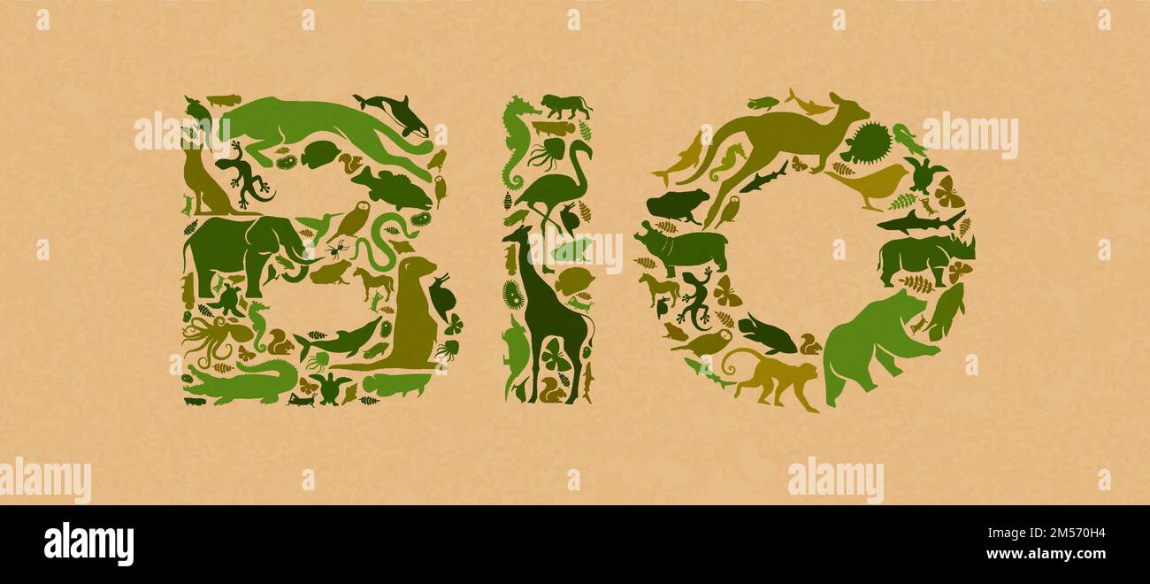 Green animal icon shapes set illustration on recycled paper texture ...
