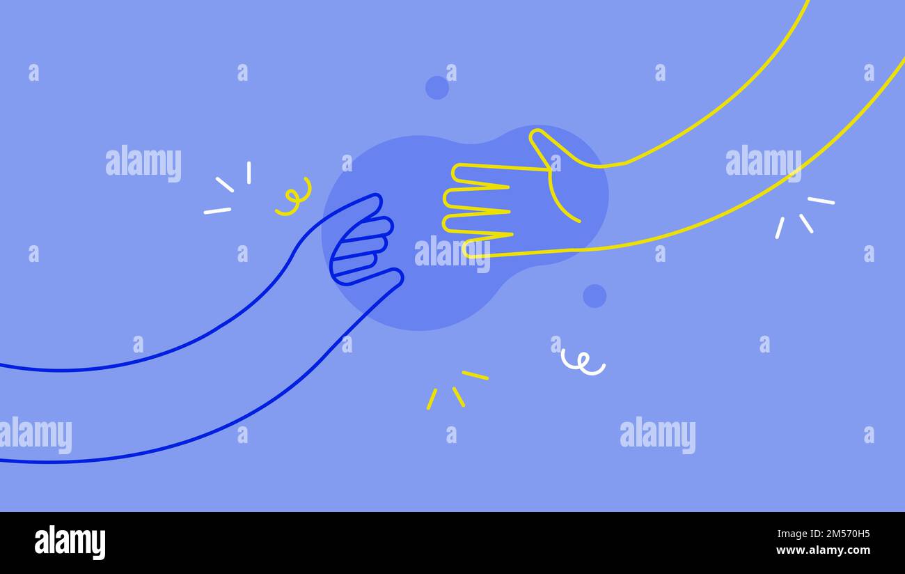 People hands reaching out for each other. Business teamwork idea ...