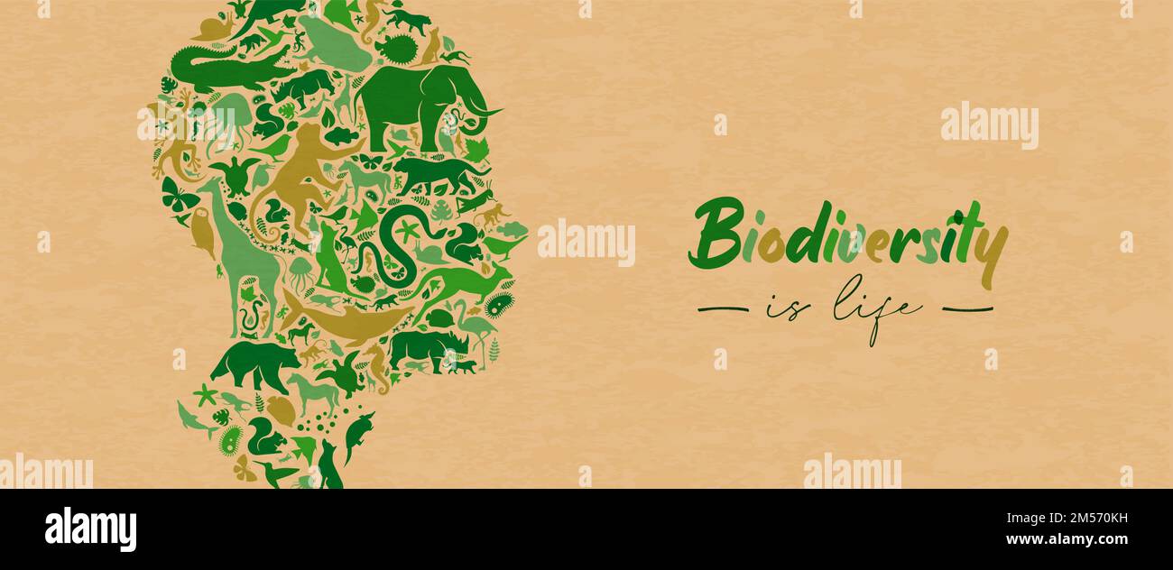 Green animal icon shapes set illustration on recycled paper texture ...