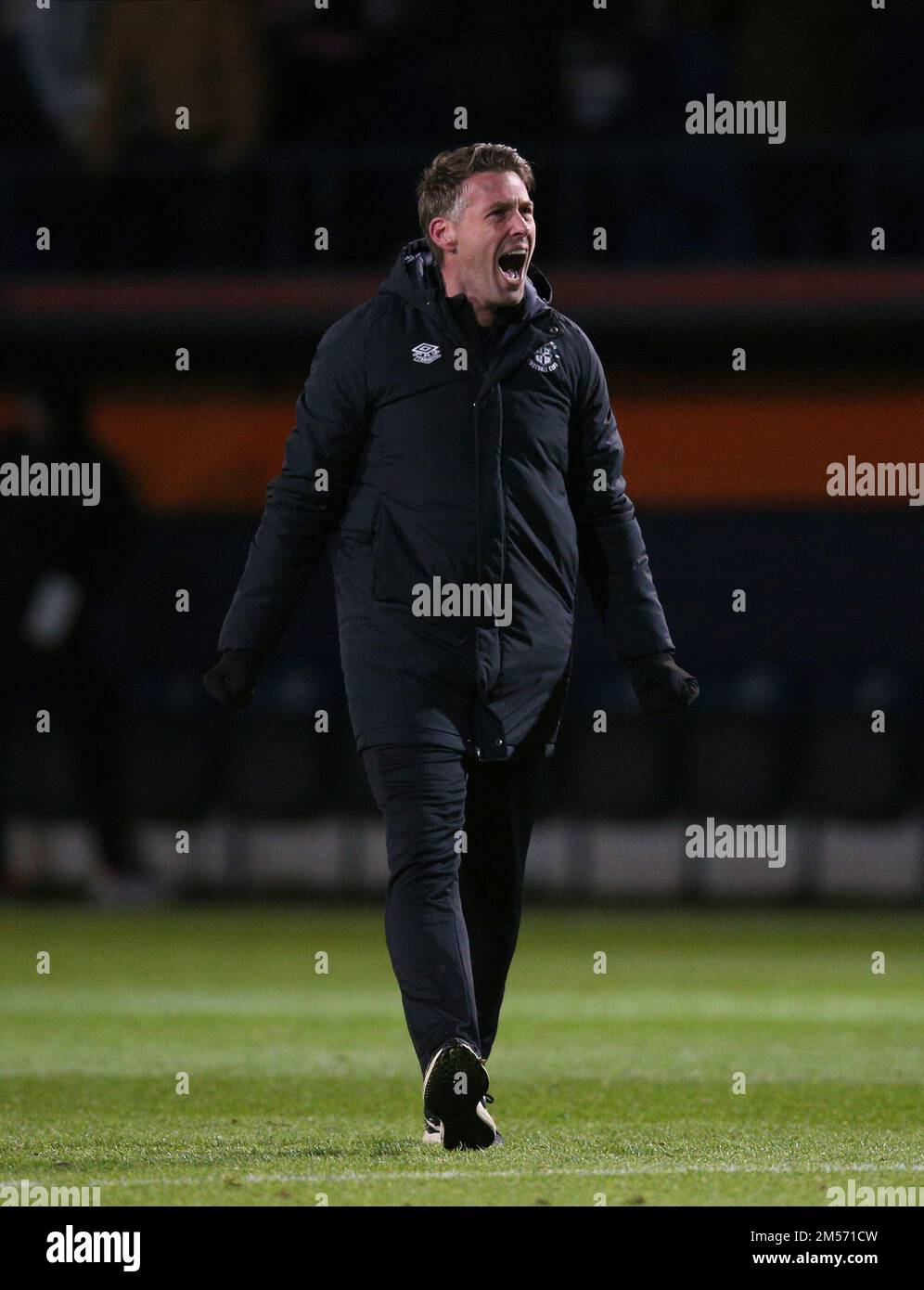 Luton Town manager Rob Edwards celebrates after the Sky Bet ...