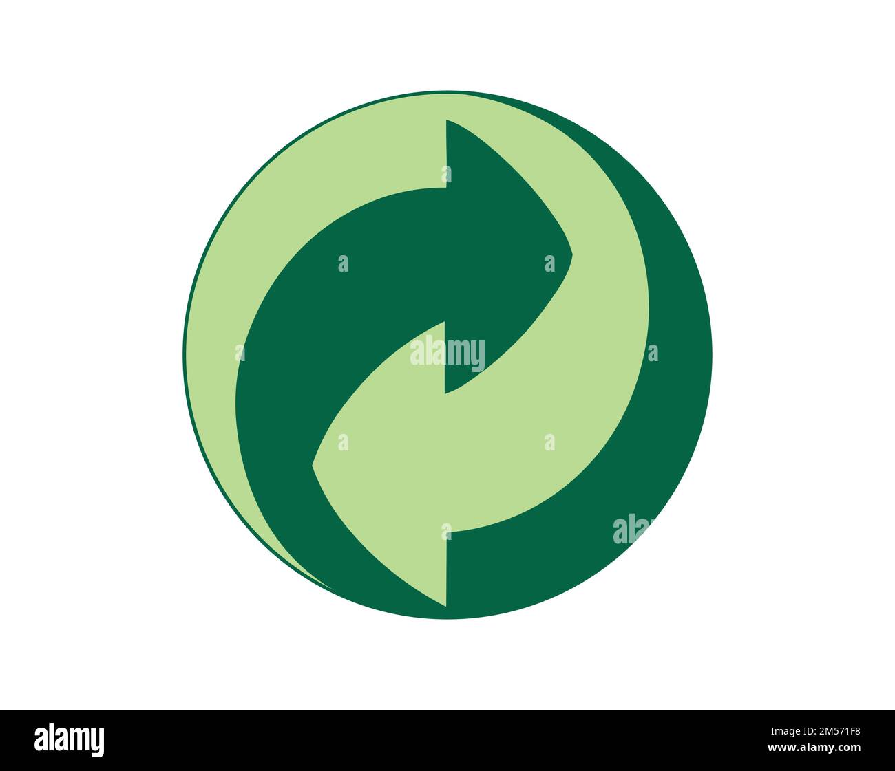 Isolated green dot recycling sign. Concept of ecology and packaging ...