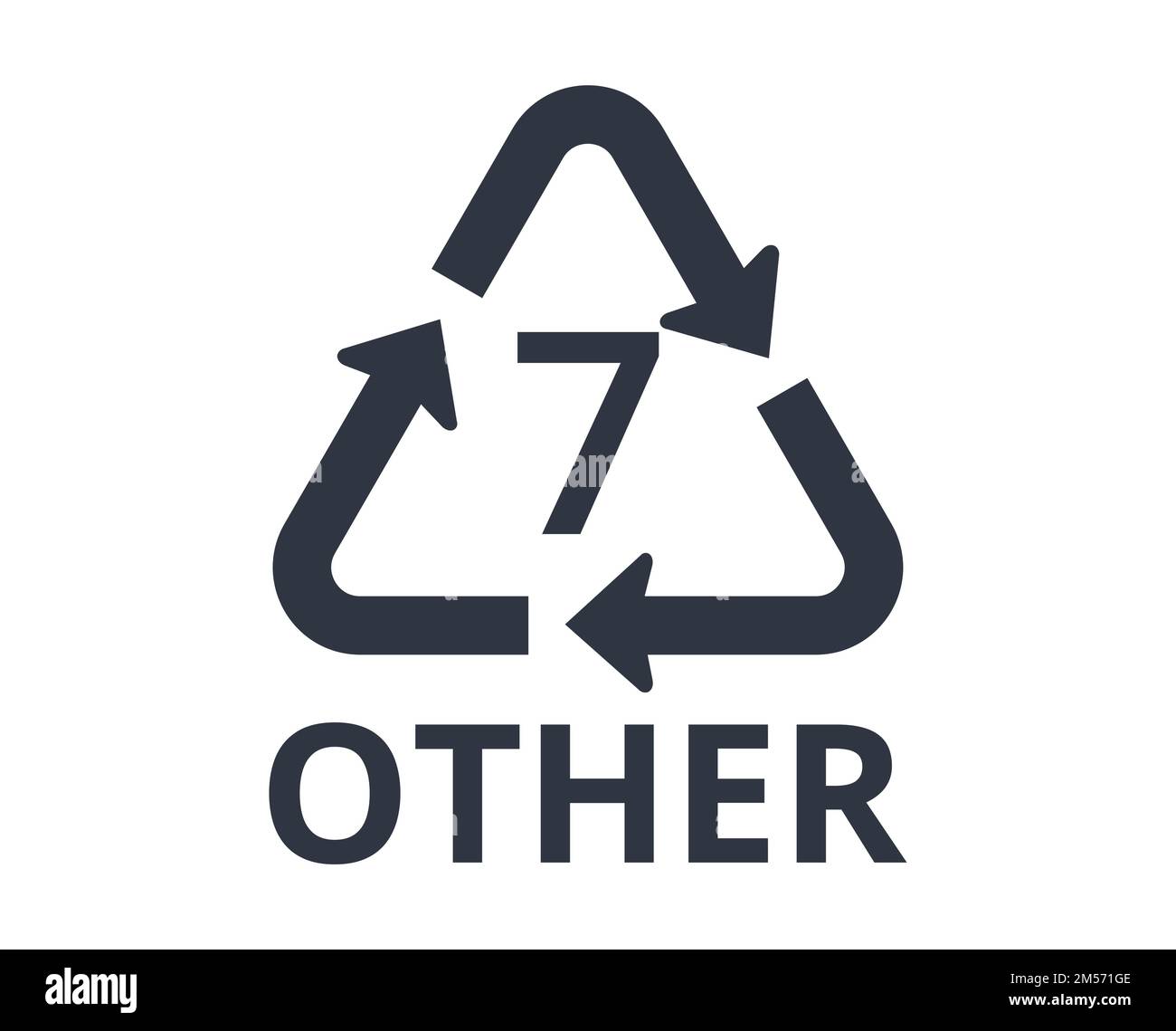 Isolated Other Plastic Types logo, number 7. Concept of ecology and ...