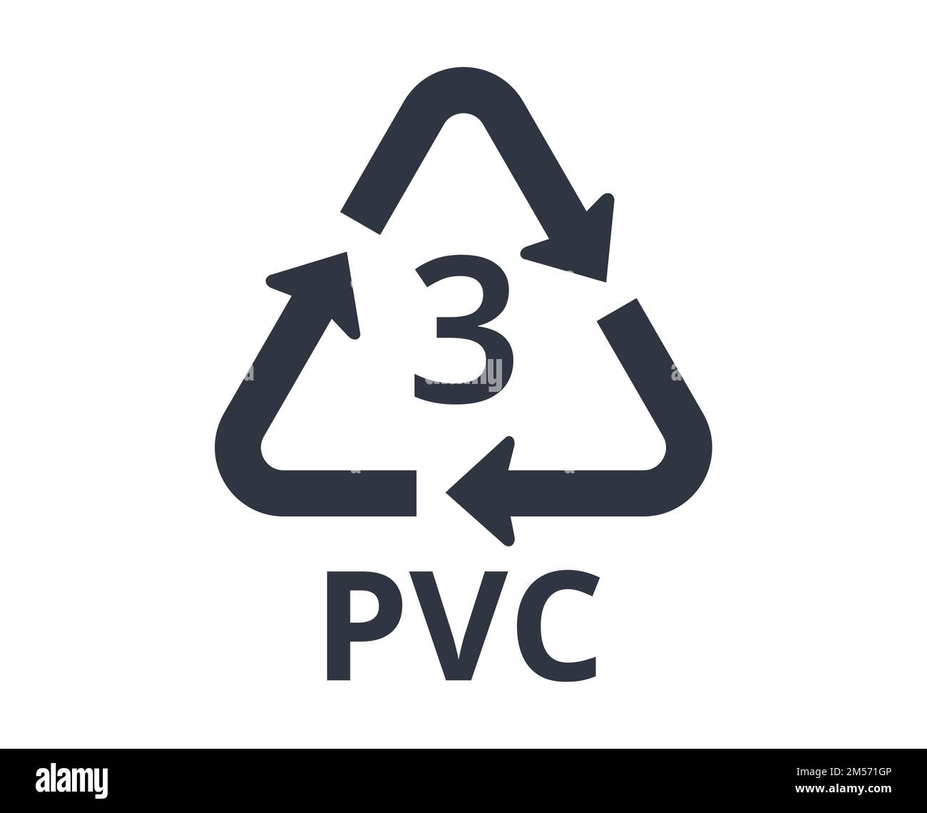 Isolated Recycle PVC logo, number 3. Concept of ecology and packaging ...