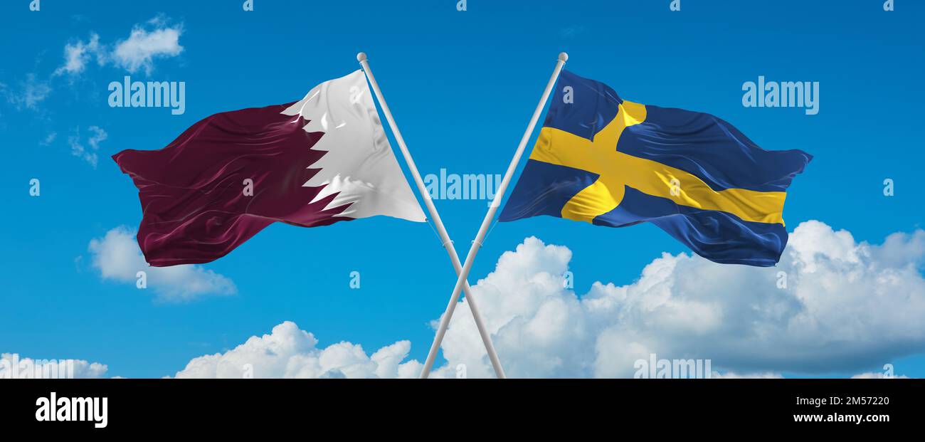 Sweden qatar flag hi-res stock photography and images - Alamy