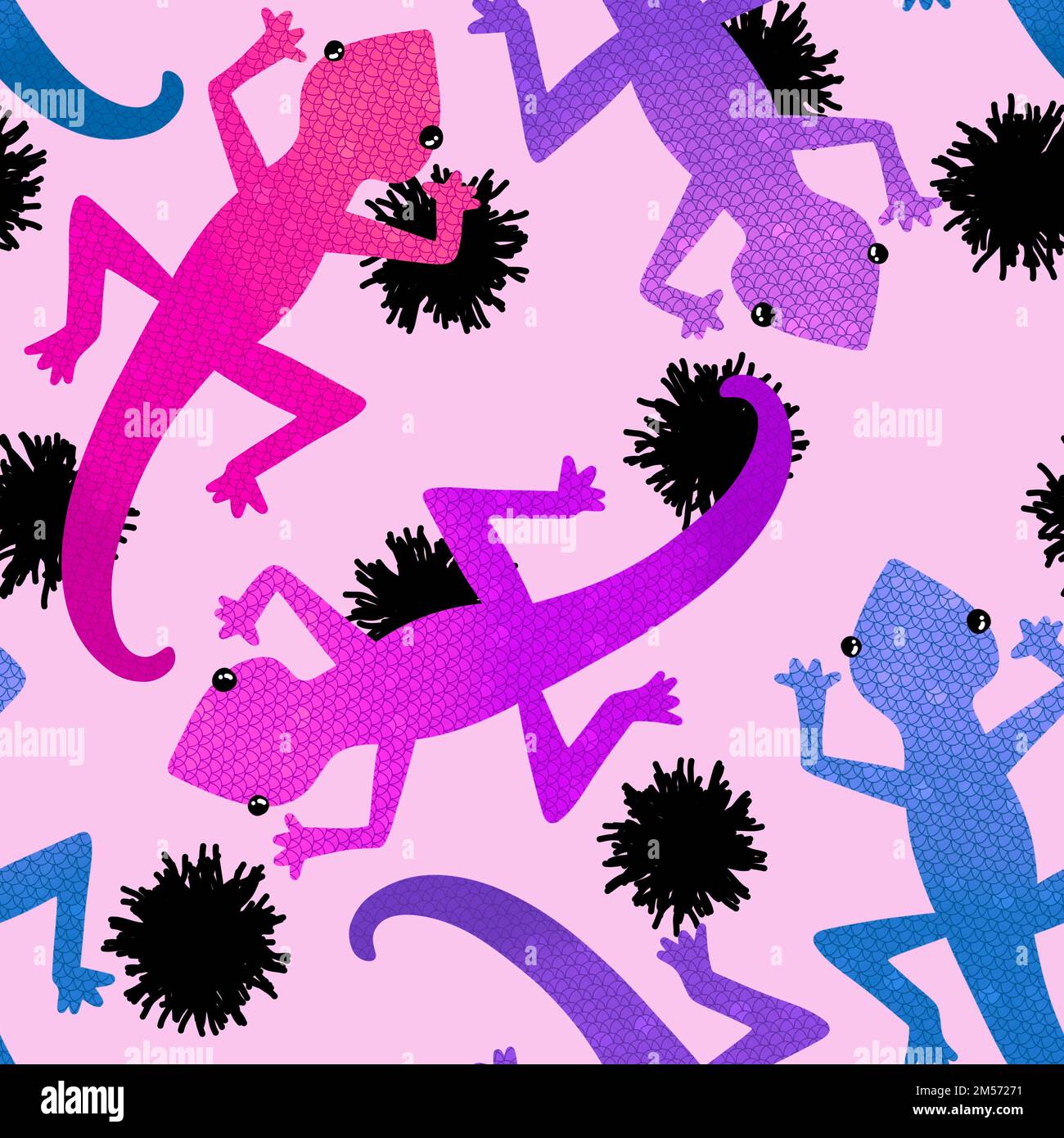 Cartoon animals seamless lizard pattern for wrapping paper and kids ...