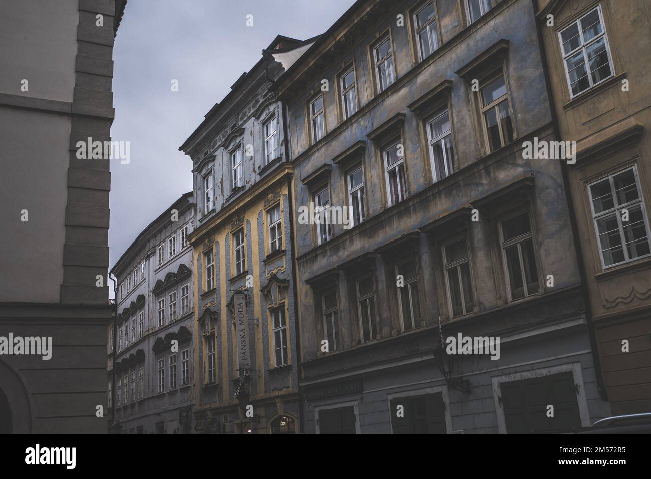 The residential buildings on the streets of Prague, Czechia Stock Photo ...