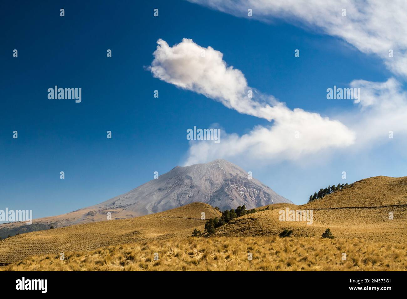 Smoking Popocatepetl volcano in central Mexico Stock Photo - Alamy