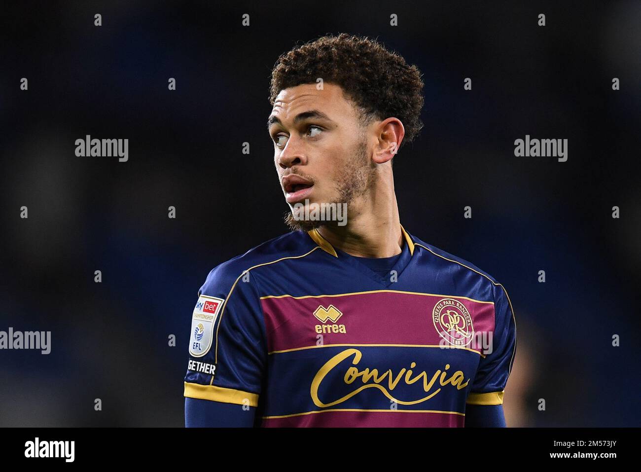 Luke Amos #8 of QPR during Sky Bet Championship match Cardiff City vs ...