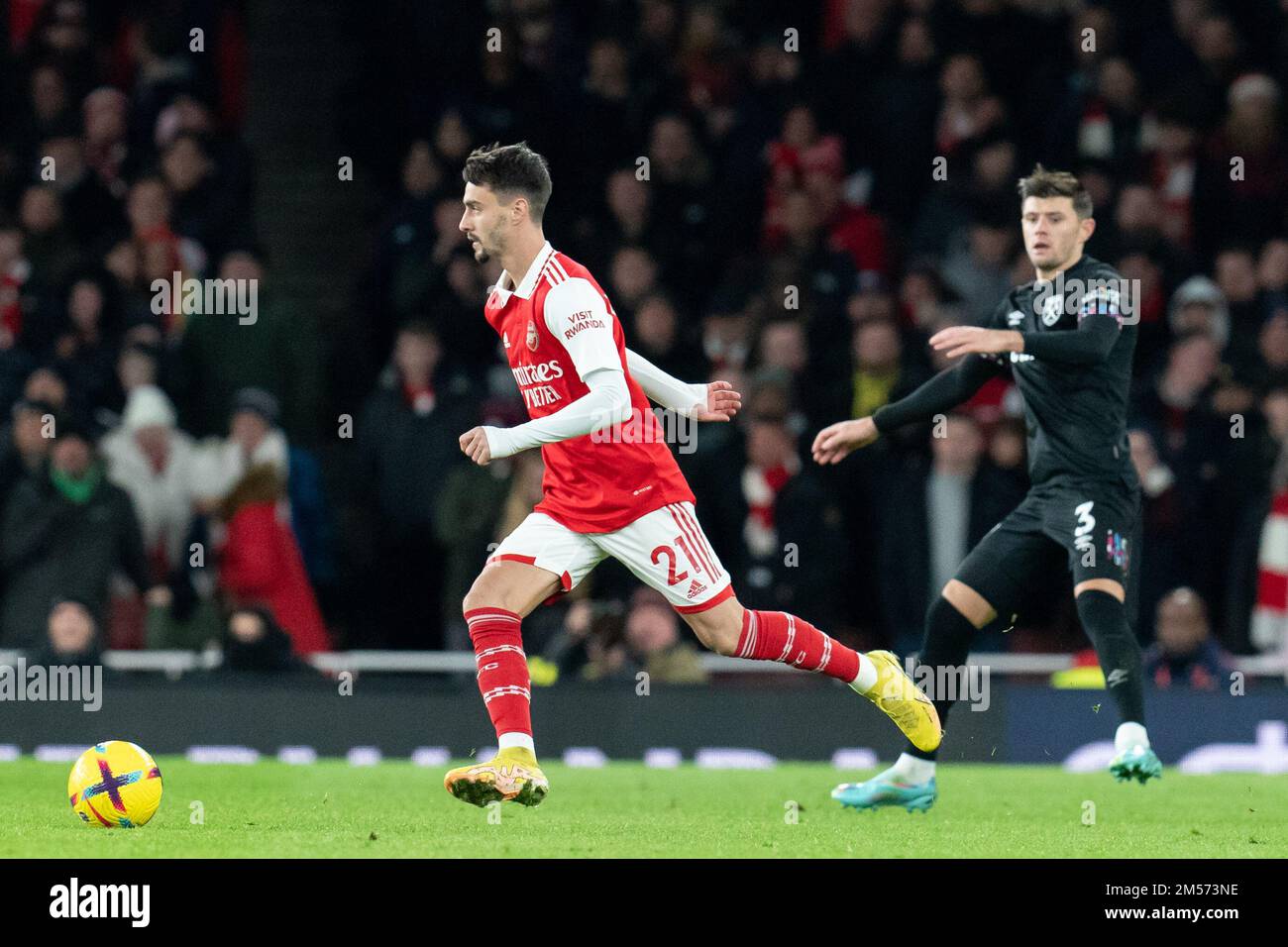 Fabio Vieira #21 of Arsenal during the Premier League match Arsenal vs ...