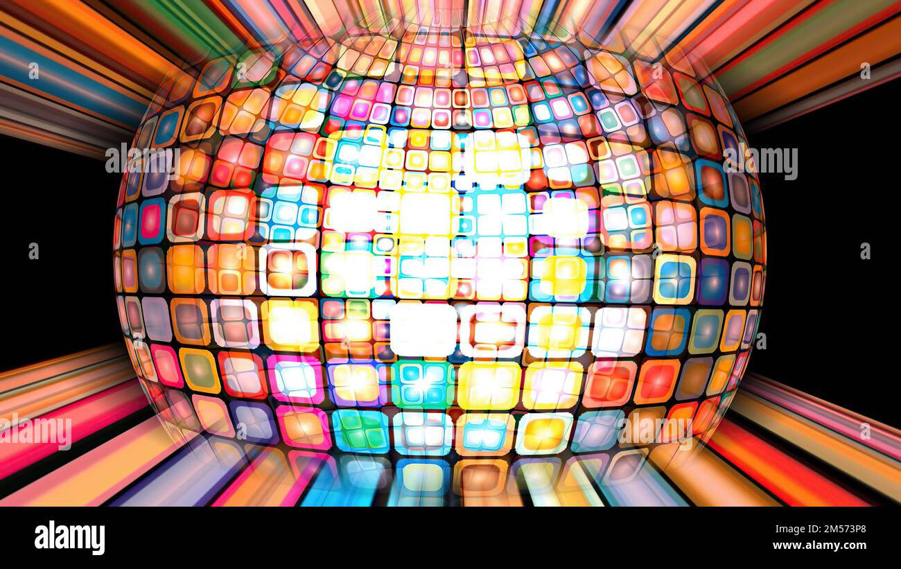 Colorful pixels on rotating sphere Stock Photo - Alamy