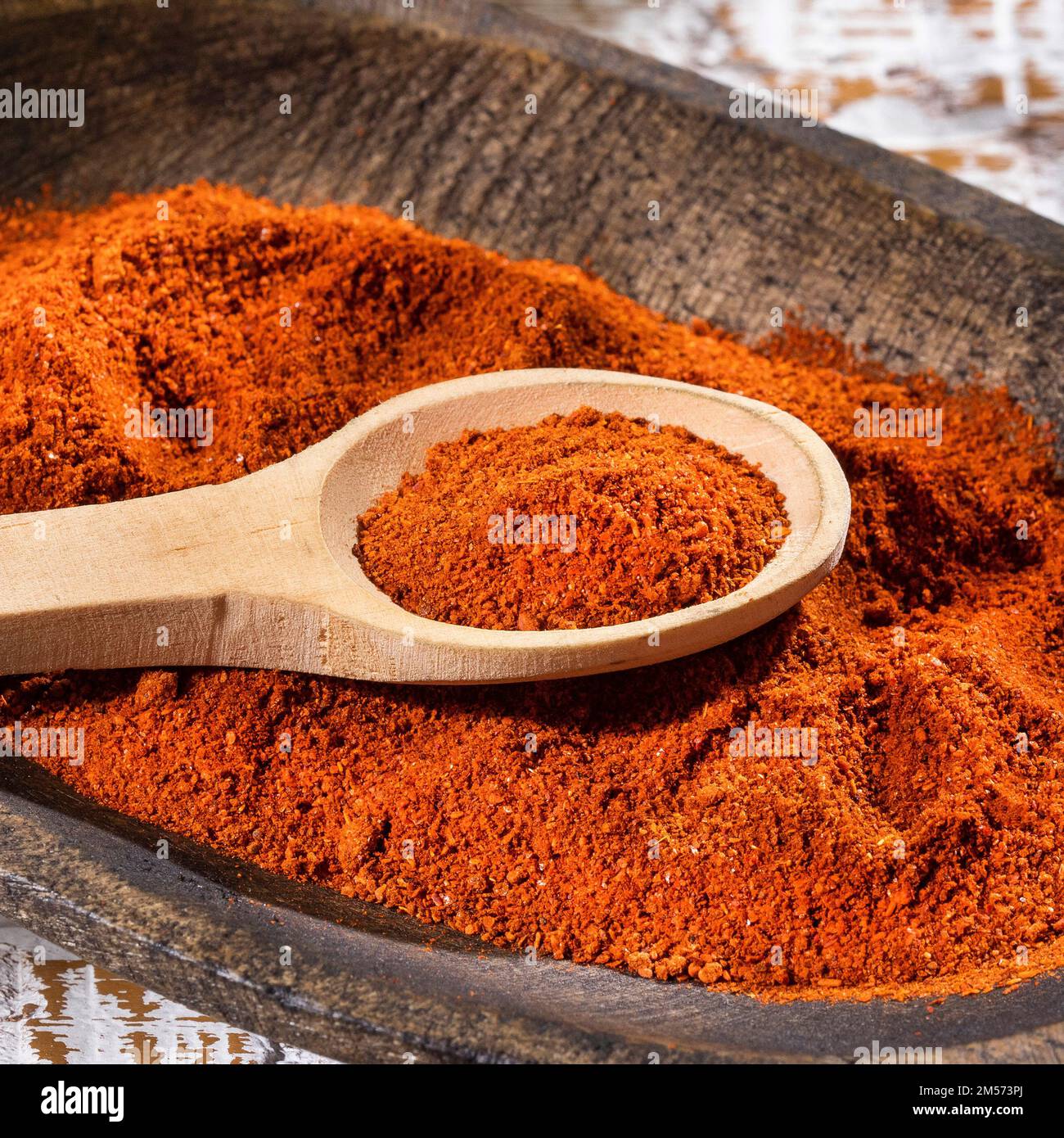 Organic ground paprika sweet spice - Red cooking seasoning Stock Photo ...