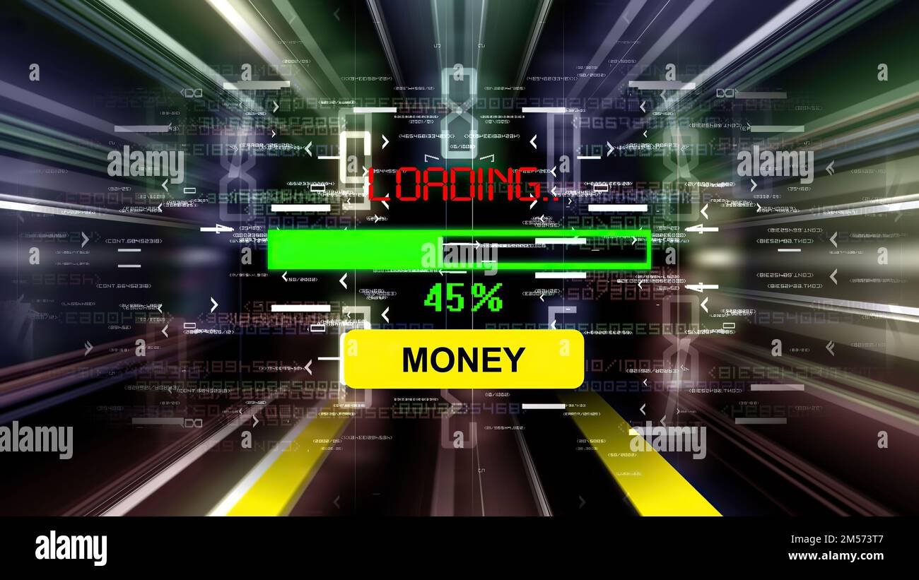 Money loading progress bar on the screen Stock Photo - Alamy