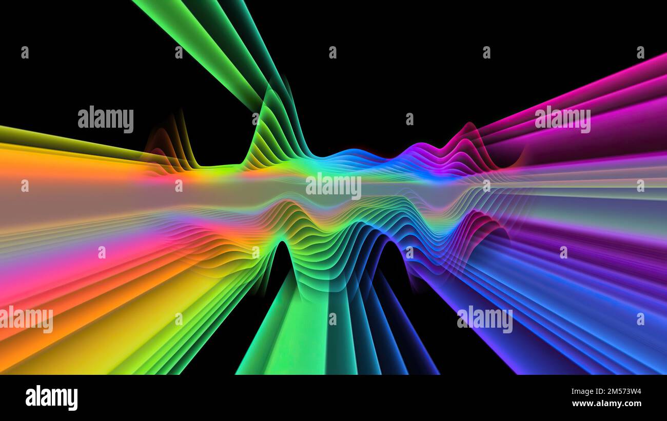 Wave line flowing rainbow color Stock Photo - Alamy