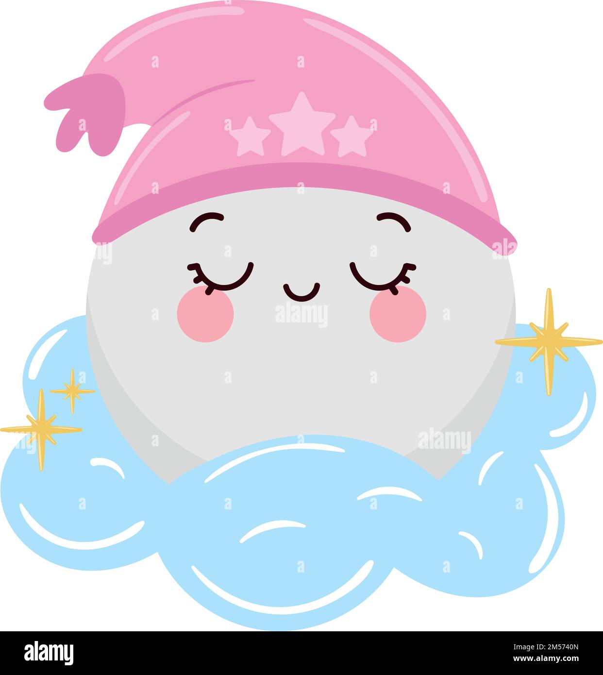 cute moon with hat Stock Vector Image & Art - Alamy