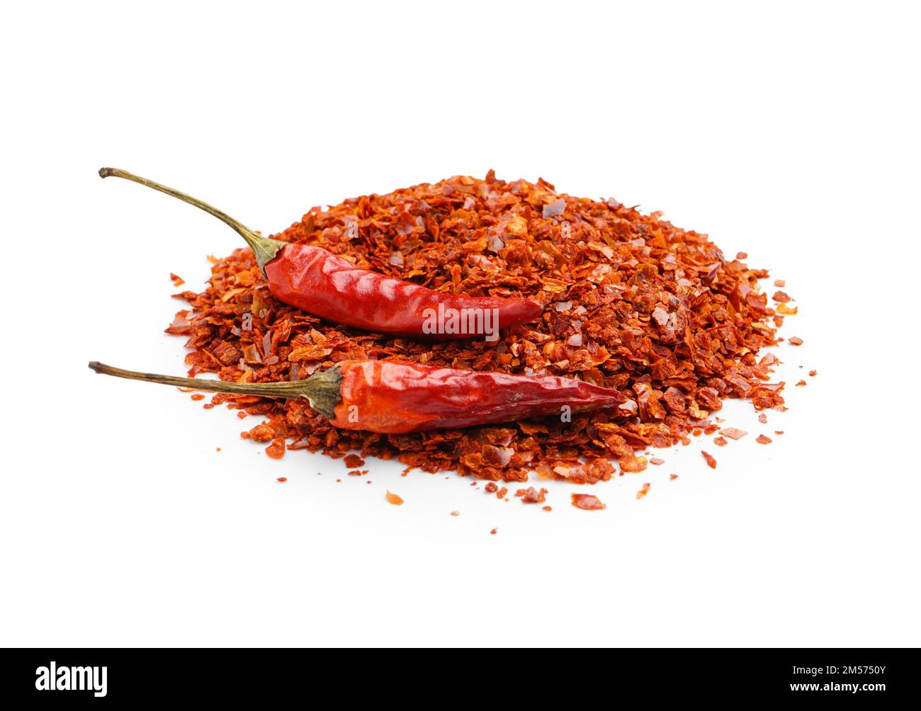 Heap of chipotle chili flakes isolated on white background Stock Photo ...