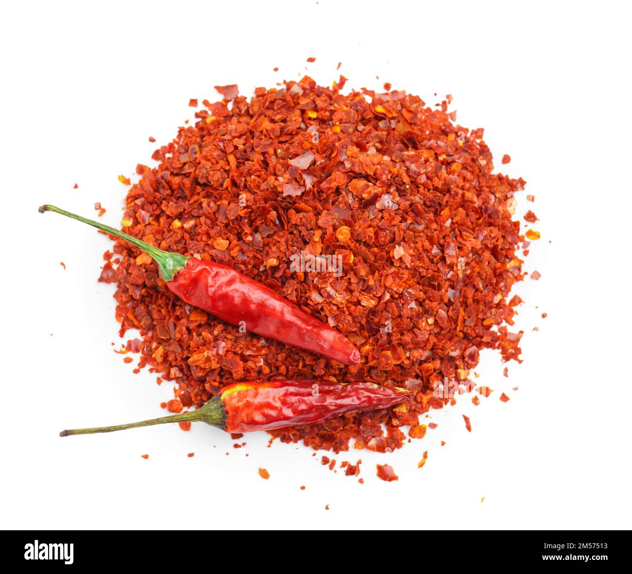Heap of chipotle chili flakes isolated on white background Stock Photo ...