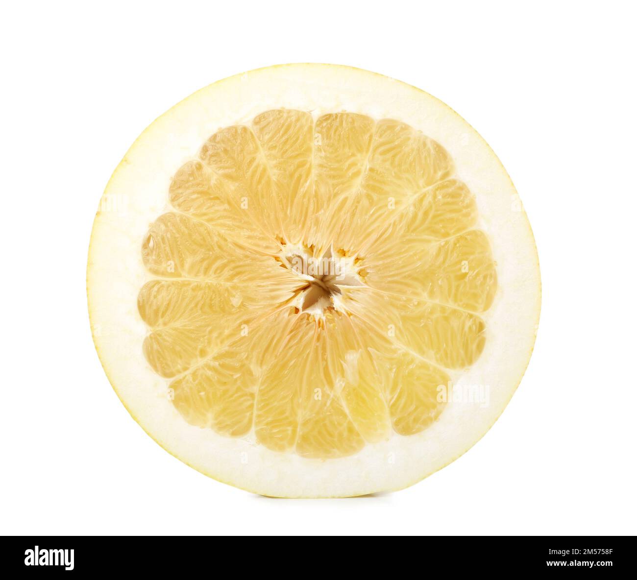 Half of sweet pomelo fruit on white background Stock Photo - Alamy