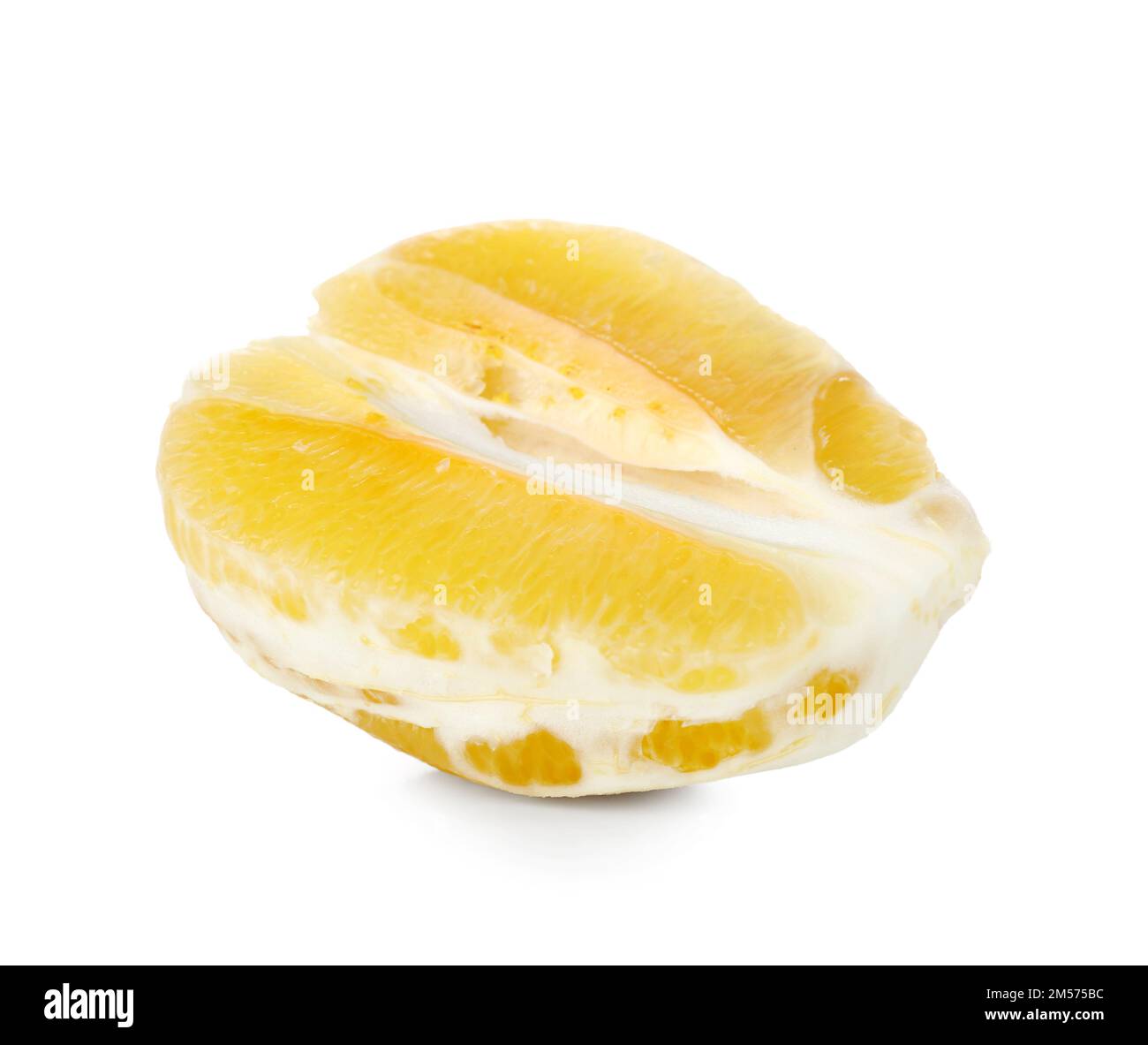 Peeled half of sweet pomelo fruit on white background Stock Photo - Alamy
